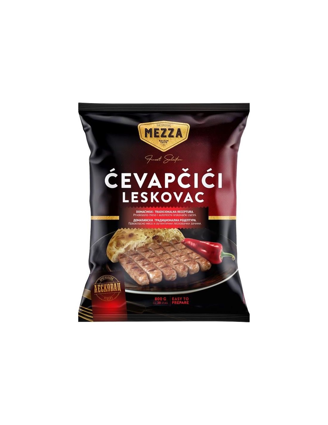 Ćevapi / Ćevapcici de Leskovac NO PICANTES "MEZZA" 800gr CONGELADO